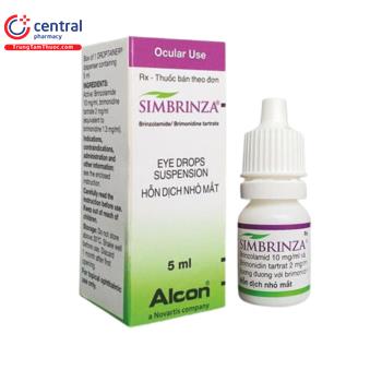 Thuốc nhỏ mắt Simbrinza 5ml: Thuốc điều trị giảm áp lực nội nhãn