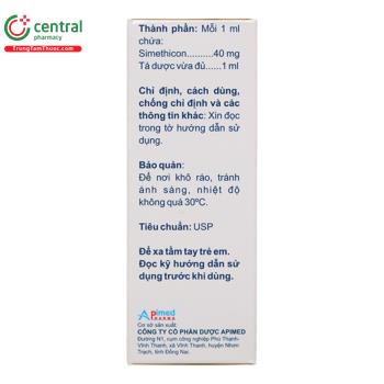 Thuốc Simecol Apimed (Hộp 15ml) chống đầy hơi, giảm chứng khó tiêu