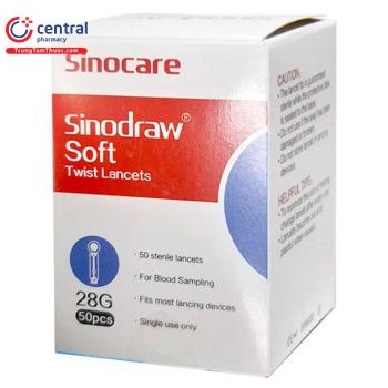 Kim chích máu Sinocare Sinodraw Soft: công dụng, cách dùng.