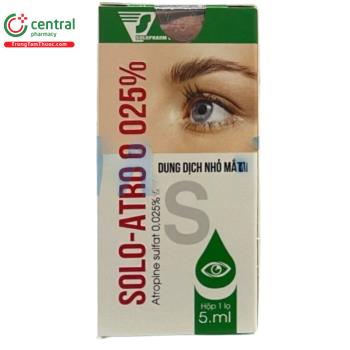 Dung dịch nhỏ mắt SOLO - ATRO 0.025% giúp kiểm soát tình trạng cận thị