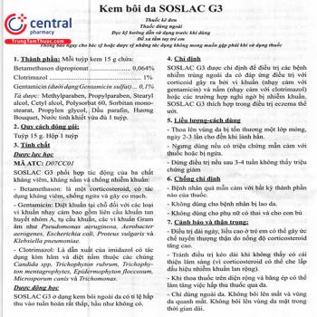 Thuốc Soslac G3: Công dụng, cách dùng, lưu ý khi sử dụng