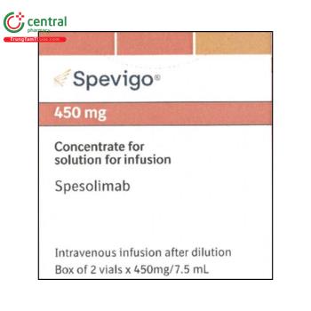 Thuốc Spevigo 450mg điều hòa miễn dịch điều trị vảy nến mụn mủ toàn thân