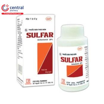 Thuốc bột rắc vết thương Sulfar 8g: tác dụng và giá bán