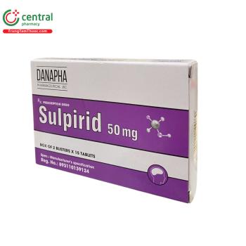 [CHÍNH HÃNG] Thuốc Sulpirid 50mg Danapha điều trị tâm thần phân liệt