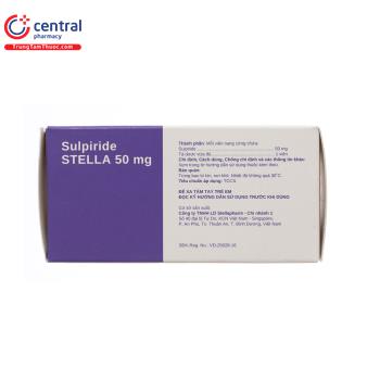 Thuốc Sulpiride STELLA 50mg (Hộp 5 vỉ x 10 viên) - Thuốc điều trị tâm ...