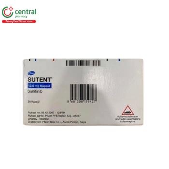 Thuốc Sutent 12.5mg Sunitinib điều trị ung thư biểu mô tế bào thận, u ...
