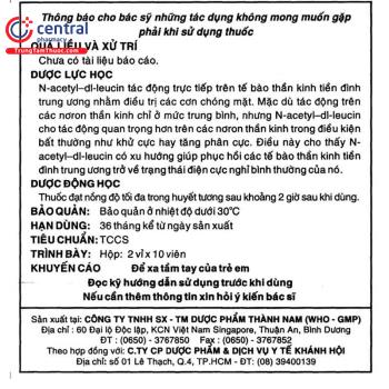 Thuốc Taginyl 500mg điều trị chóng mặt do nhiều nguyên nhân