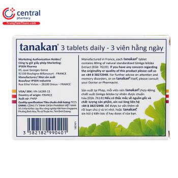 Thuốc Tanakan 40 mg (30 viên)điều trị rối loạn tuần hoàn não