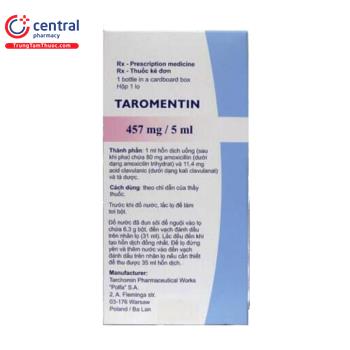[CHÍNH HÃNG] Thuốc Taromentin 457mg/5ml điều trị viêm đường hô hấp