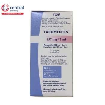 [CHÍNH HÃNG] Thuốc Taromentin 457mg/5ml điều trị viêm đường hô hấp