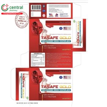 Thuốc Tasafe Gold bổ sung sắt, acid folic, ngăn ngừa thiếu máu