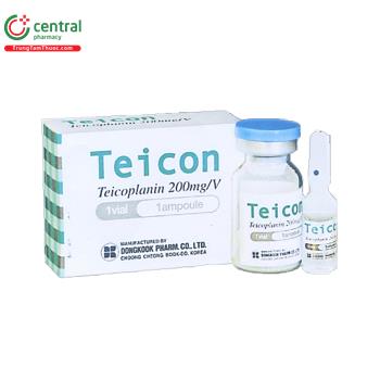 Thuốc Teicon 200mg điều trị nhiễm khuẩn nặng do vi khuẩn Gram dương