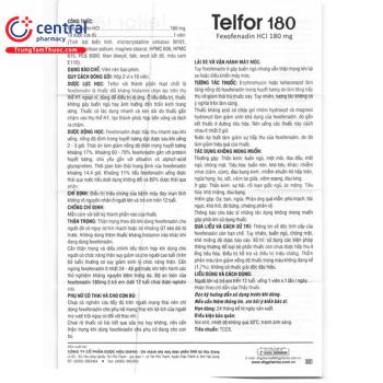 Thuốc Telfor 180 (Fexofenadin) - Thuốc có tác dụng chống dị ứng
