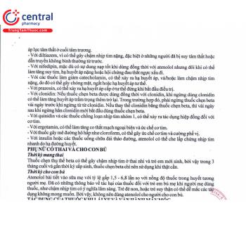 Thuốc Tenocar 100 - Thuốc hạ huyết áp có tác dụng ức chế chọn lọc