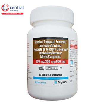 Thuốc Tenofovir Disoproxil Fumarate/Lamivudine/Efavirenz Tablets 300mg ...