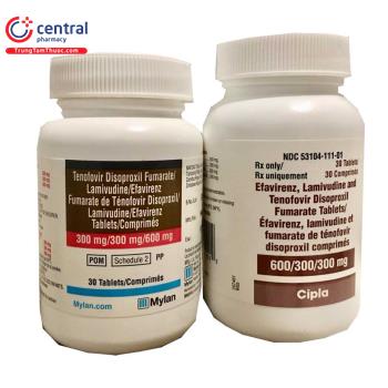 Thuốc Tenofovir Disoproxil Fumarate/Lamivudine/Efavirenz Tablets 300mg ...