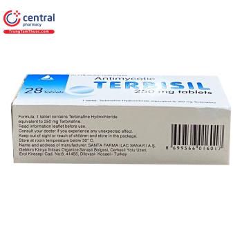 Thuốc Terbisil 250mg tablets- Thuốc da liễu điều trị các bệnh nấm da