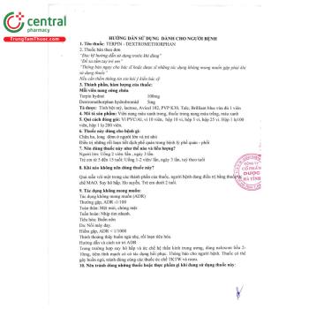 Thuốc Terpin Dextromethorphan Hardiphar hộp 100 viên trị ho, giảm đờm