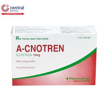 [CHÍNH HÃNG] Thuốc A-Cnotren 10mg - Đánh bay mụn trứng cá