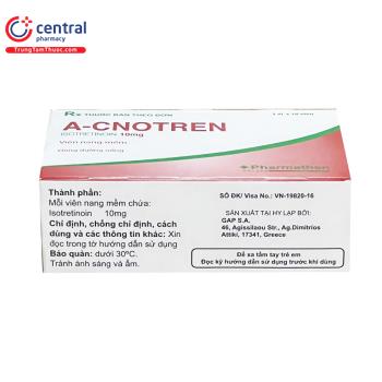 [CHÍNH HÃNG] Thuốc A-Cnotren 10mg - Đánh bay mụn trứng cá