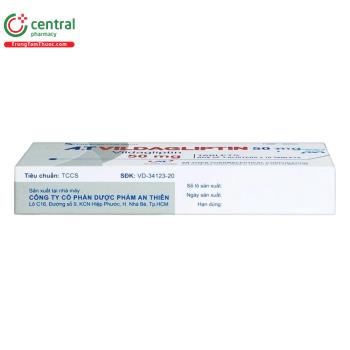 Thuốc A.T Vildagliptin 50mg trị đái tháo đường tuýp 2 ở người lớn