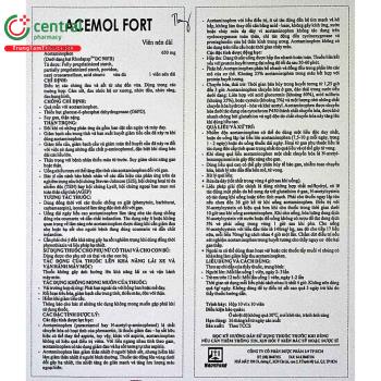 Thuốc Acemol Fort giúp hạ sốt, giảm đau từ mức độ nhẹ đến trung bình