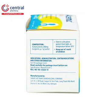 [CHÍNH HÃNG] Thuốc Acemuc Kids 200mg - Tiêu chất nhầy đường hô hấp