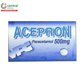 Thuốc Acepron 500mg có tác dụng hạ sốt, giảm đau từ nhẹ đến vừa