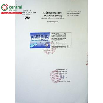 Thuốc Acepron 500mg có tác dụng hạ sốt, giảm đau từ nhẹ đến vừa