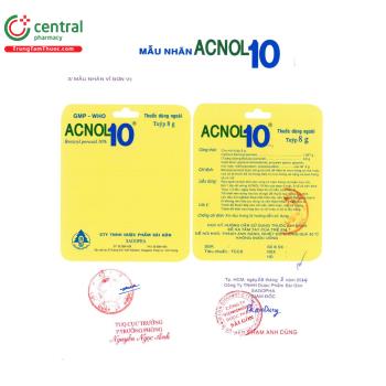 Thuốc bôi ngoài da Acnol 10 - điều trị mụn trứng cá nhẹ hoặc vừa