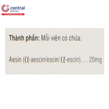 [CHÍNH HÃNG]Thuốc Aescin 20mg : Điều trị giãn tĩnh mạch