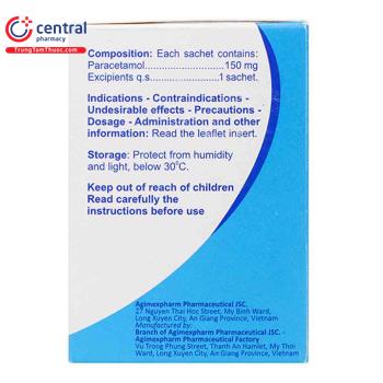 [CHÍNH HÃNG] Thuốc Agimol 150 cốm pha uống giảm đau hạ sốt