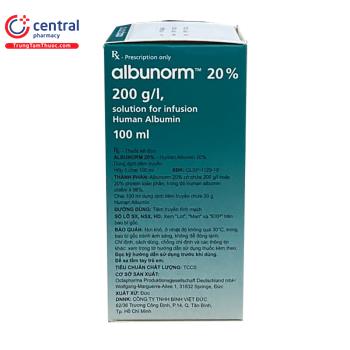 [CHÍNH HÃNG] Thuốc Albunorm 20% 100ml điều trị giảm Albumin huyết