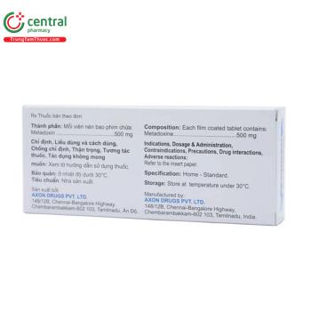 Thuốc Alcomet 500mg trị nhiễm độc rượu cấp tính, gan nhiễm mỡ do rượu