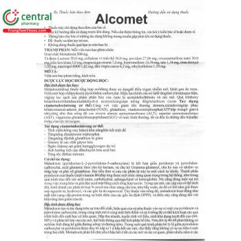 Thuốc Alcomet 500mg trị nhiễm độc rượu cấp tính, gan nhiễm mỡ do rượu