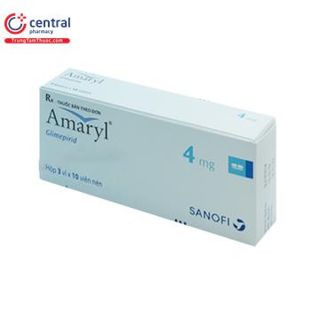 [CHÍNH HÃNG] Thuốc Amaryl 4mg - Thuốc điều trị đái tháo đường tuýp 2