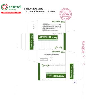 Thuốc Ambroxol 30mg Tipharco điều trị rối loạn tiết dịch phế quản