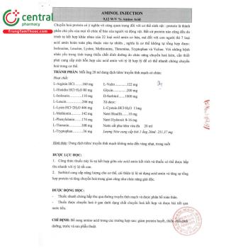 Thuốc Aminol Injection bổ sung amino acid cho người thiếu chất dinh dưỡng