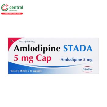 Thuốc Amlodipine Stada 5mg Cap điều trị tăng huyết áp, đau thắt ngực