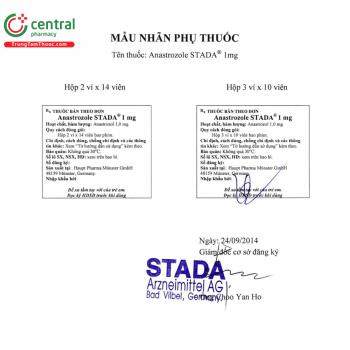 Thuốc Anastrozole Stada 1mg điều trị ung thư vú tiến triển sau mãn kinh