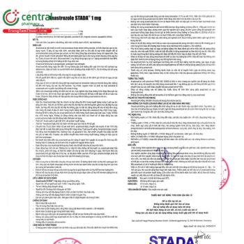 Thuốc Anastrozole Stada 1mg điều trị ung thư vú tiến triển sau mãn kinh