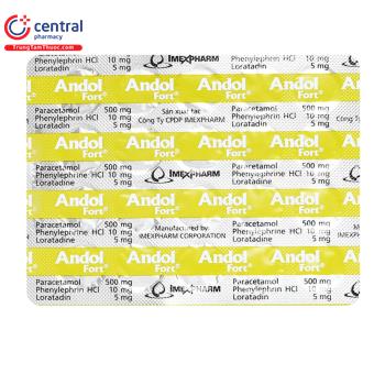 Thuốc Andol Fort - Điều trị cảm cúm, viêm mũi dị ứng hiệu quả