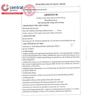 [CHÍNH HÃNG] Thuốc Armten 90 điều trị nhiễm khuẩn ở trẻ em