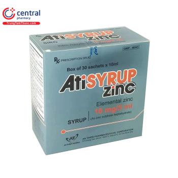 Thuốc Atisyrup ZinC (gói) điều trị cho các trường hợp thiếu kẽm