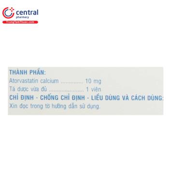 Thuốc Atorlip 10 điều trị cholesterol cao và giảm nguy cơ đột quỵ