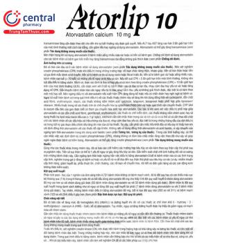 Thuốc Atorlip 10 điều trị cholesterol cao và giảm nguy cơ đột quỵ