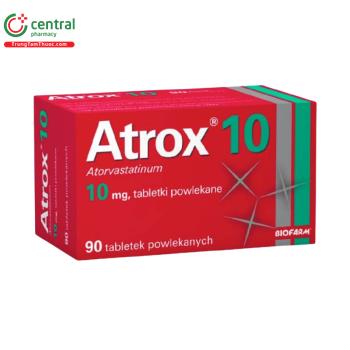 Thuốc Atrox 10 - điều trị tăng cholesterol máu, tăng lipid máu