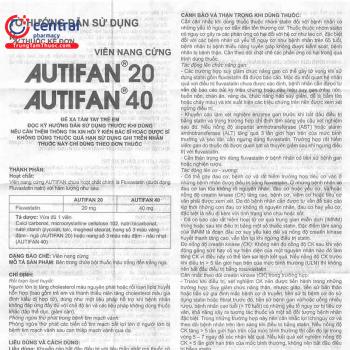 [CHÍNH HÃNG] Thuốc Autifan 20mg điều trị rối loạn lipid máu