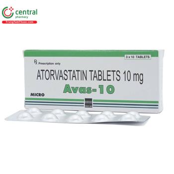 Thuốc Avas-10 điều trị tăng cholesterol và rối loạn lipid máu