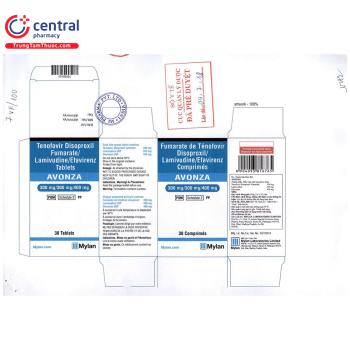 [CHÍNH HÃNG] Thuốc Avonza 300mg/300mg/400mg điều trị nhiễm HIV - 1
